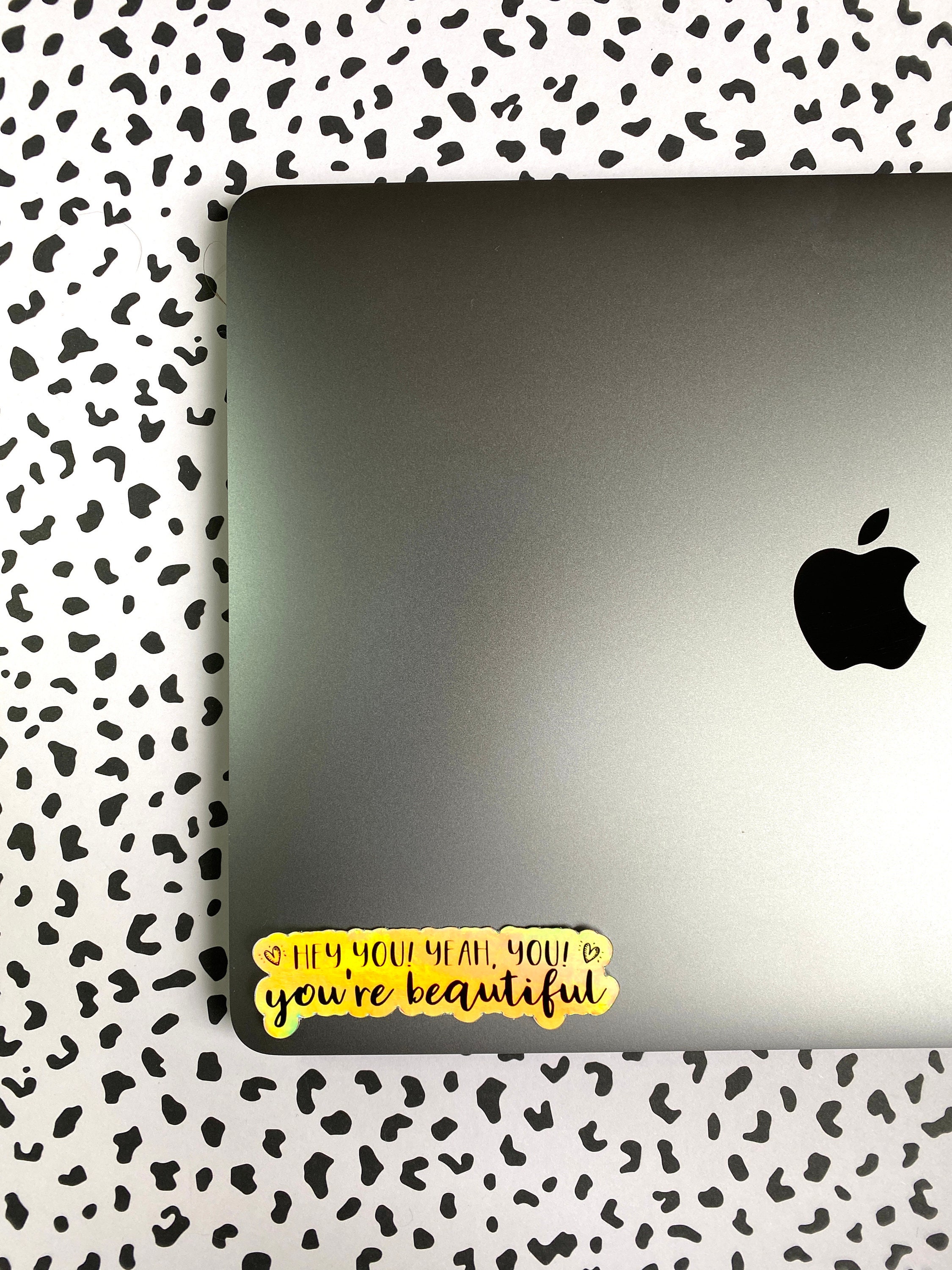 Holographic Hey You're Beautiful Vinyl Sticker laptop - Etsy