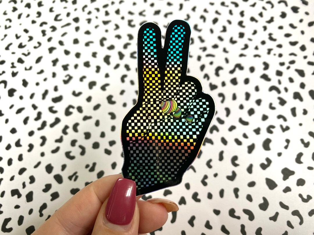 Holographic Peace Sign Vinyl Sticker | Laptop, Water Bottle, Bumper ...
