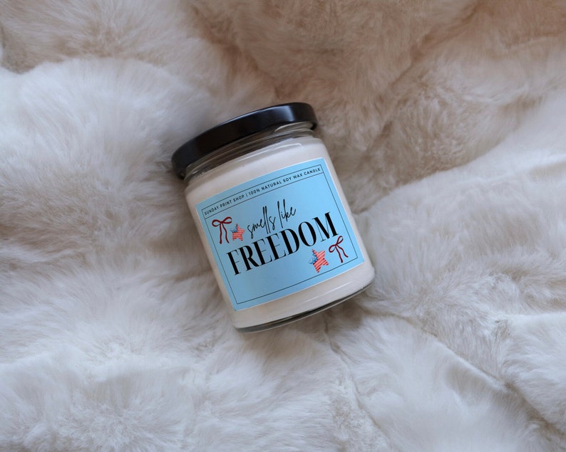 Smells Like Freedom Candle Patriotic Candle 4th of July Candle 4th of ...