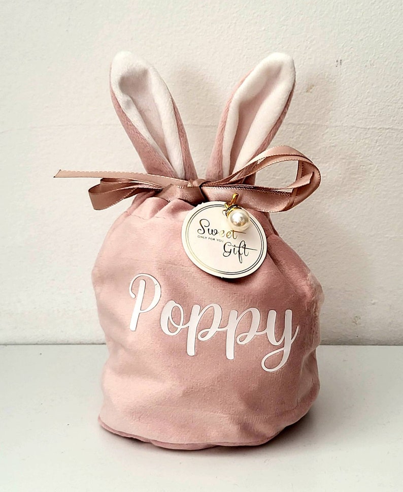 Personalised Easter Bags Gift Pouch Velvet Bunny Bag - Etsy