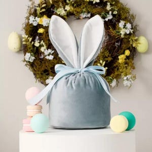Personalised Easter Bags, Gift Pouch, Velvet Bunny Bag, Treat Bag ...