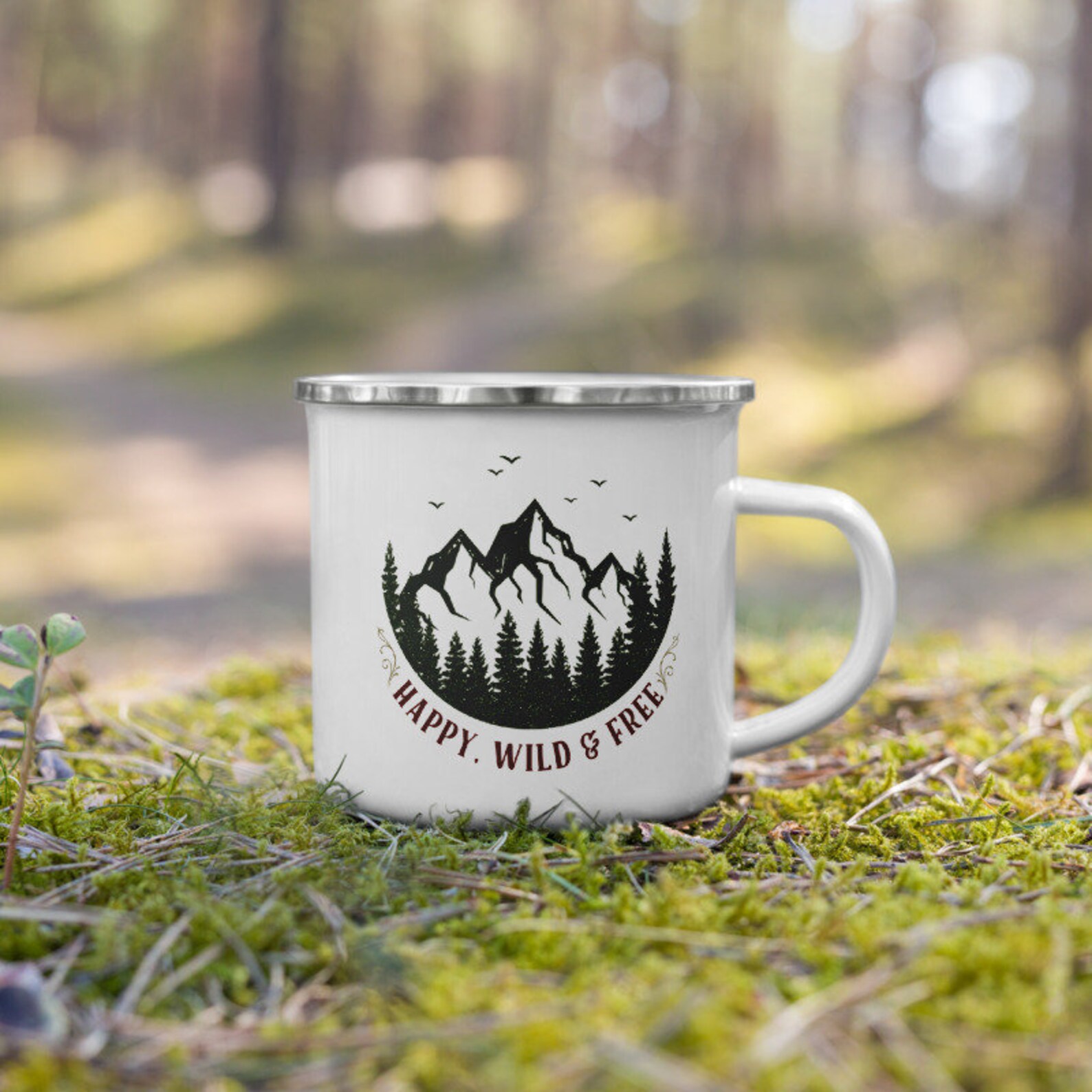 PERSONALIZED Enamel Camp Mug - Custom Name and Date - Coffee, Tea ...