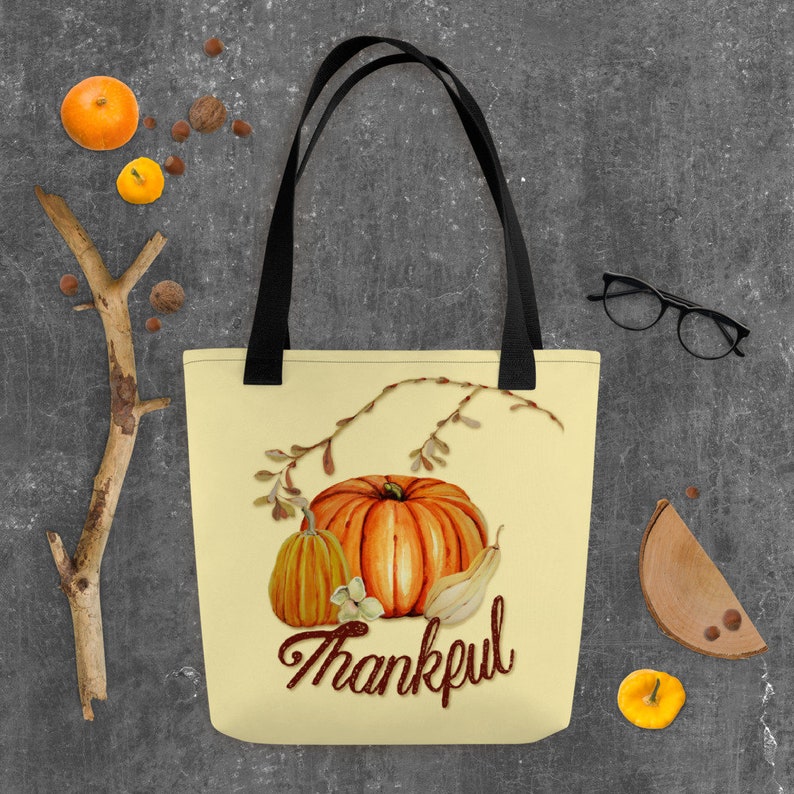Thankful Harvest Tote Bag, Fall, Autumn, Pumpkin Season, Thanksgiving ...