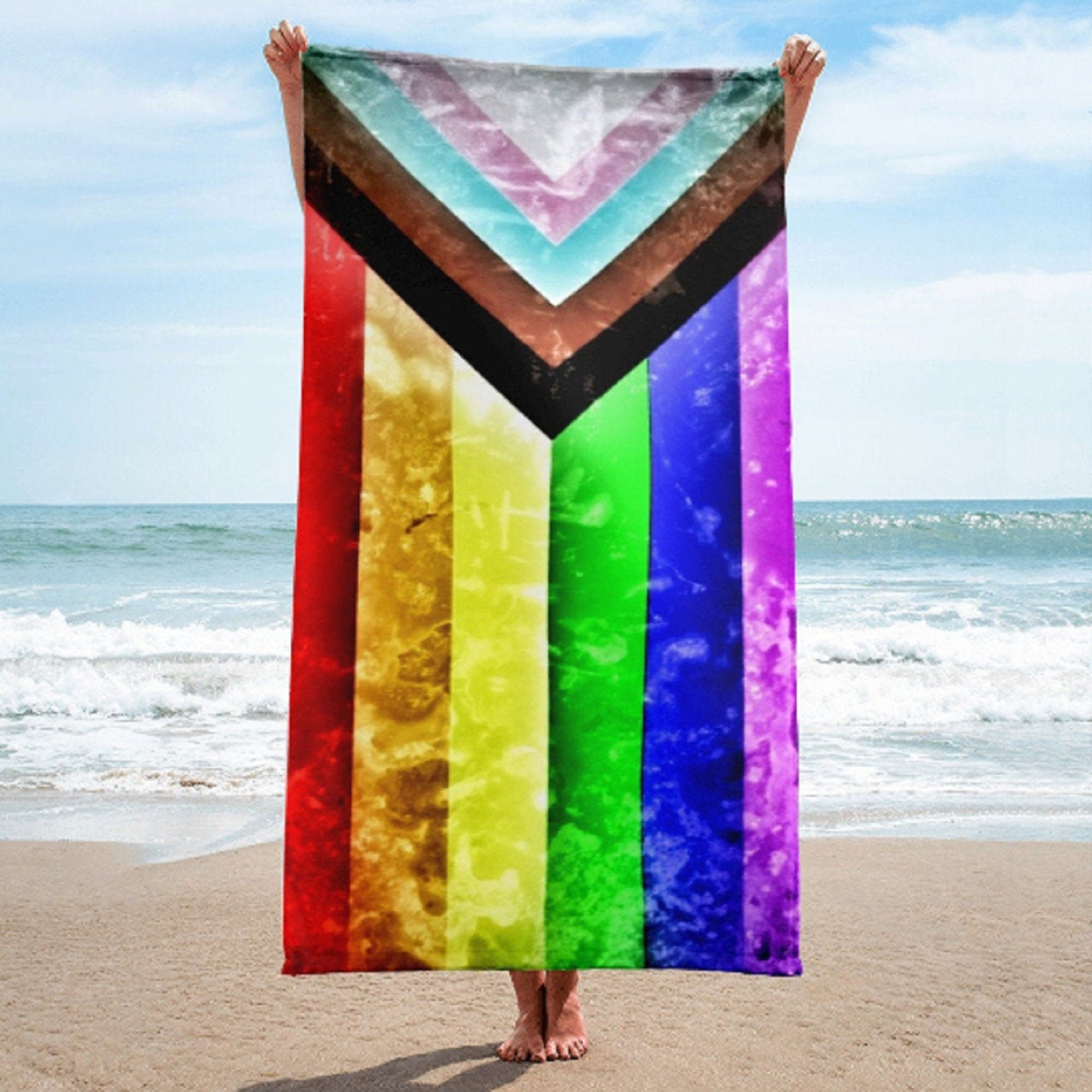 Pride Flag Beach Towel Gay Pride Summer Sand Salt Life Etsy