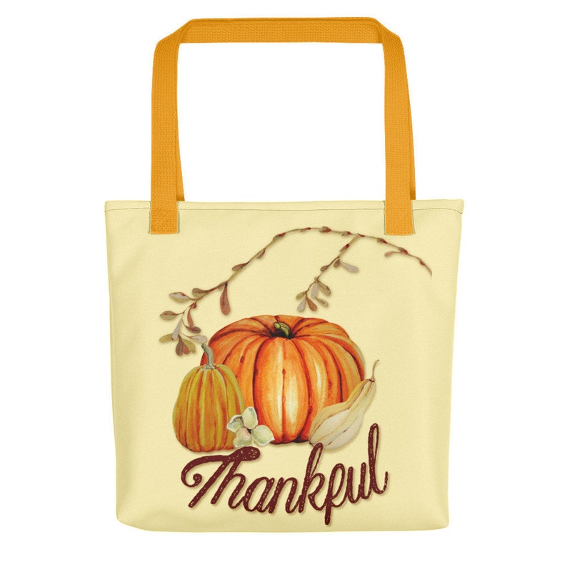 Thankful Harvest Tote Bag, Fall, Autumn, Pumpkin Season, Thanksgiving ...