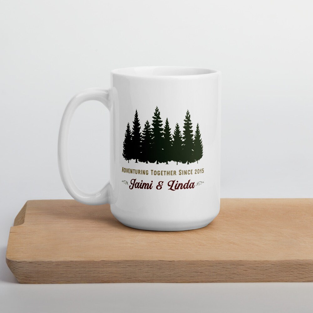 PERSONALIZED Ceramic Mug Custom Name and Date Coffee, Tea, Camping ...