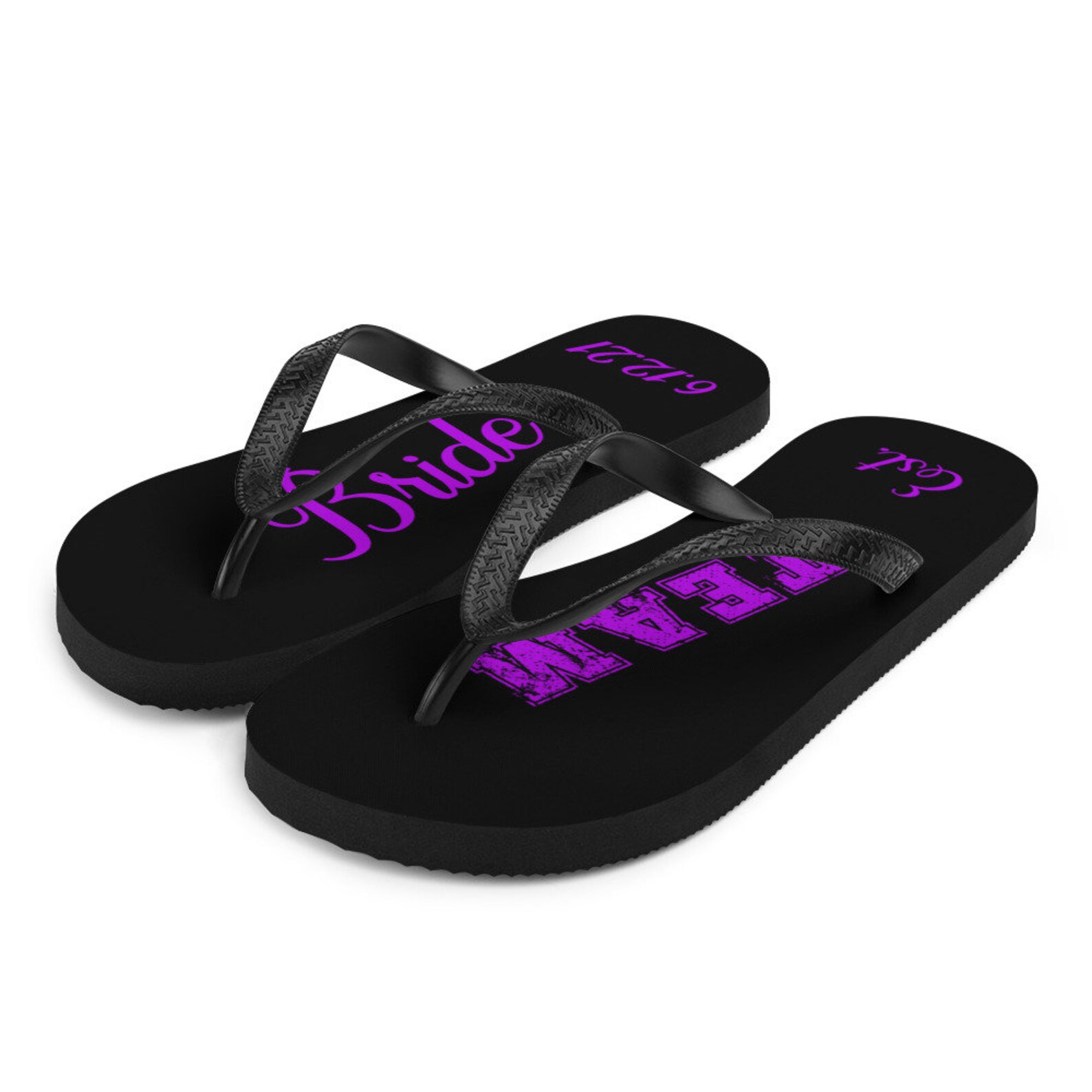 Team Bride Flip Flops, Wedding Party, Bachelorette, Bridesmaid ...
