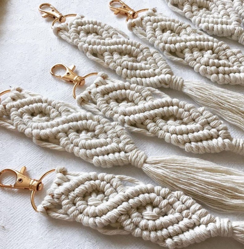 Macramé Keyring, Personalised Keyring, Camping Accessories, Camping ...