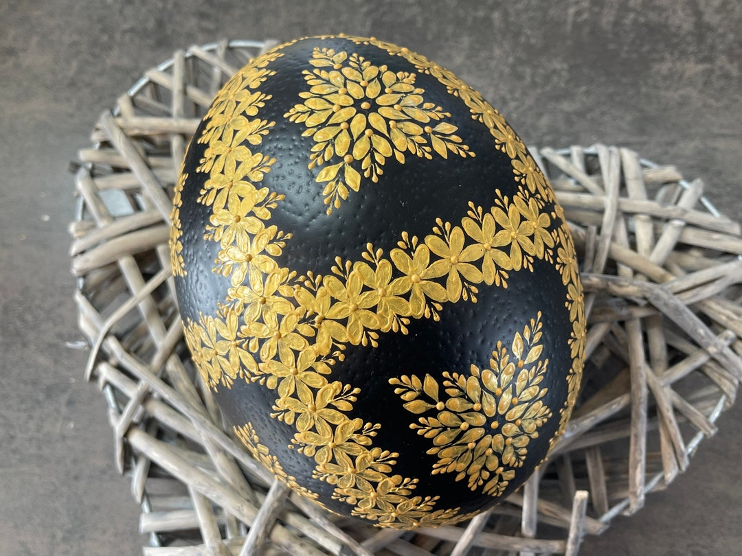 XXXL Ostrich Egg, Easter Eggs as Decoration, Ostrich Egg Hand-decorated ...