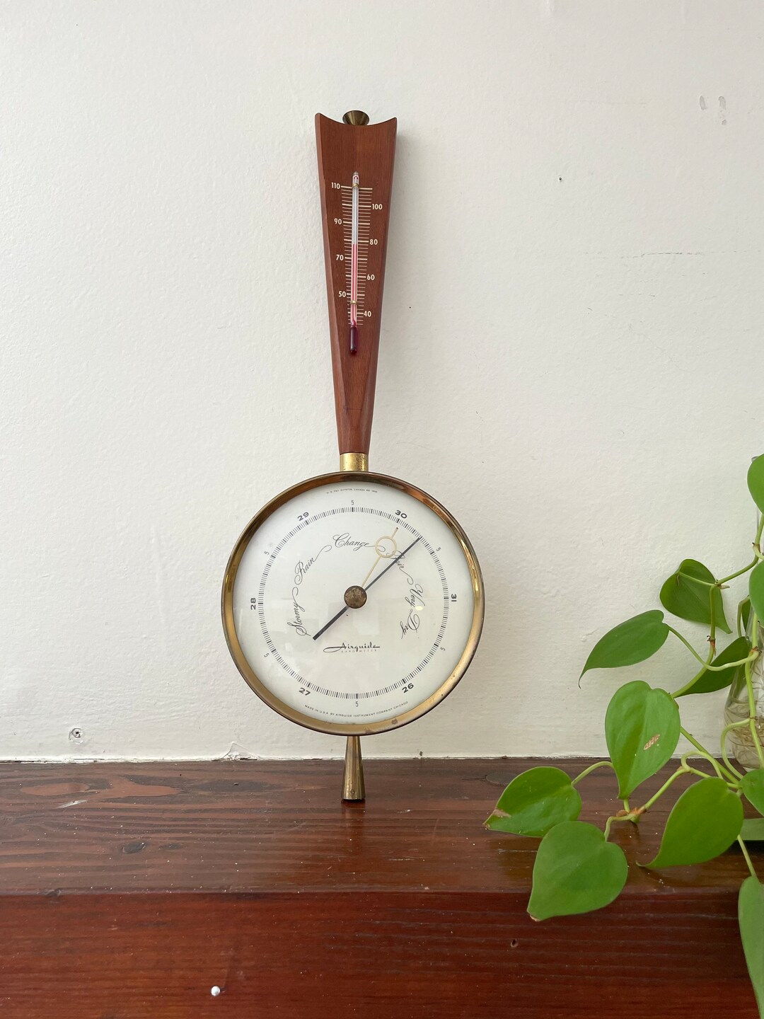 Airguide Banjo Barometer and Thermometer Mid Century Airguide - Etsy