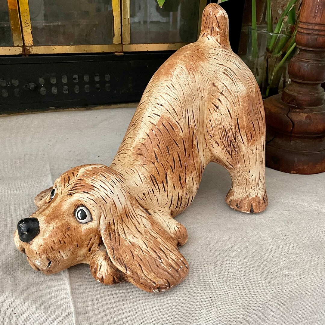 Vintage Hand-painted Ceramic Dog Coin Bank: Bottoms up Puppy Decor - Etsy