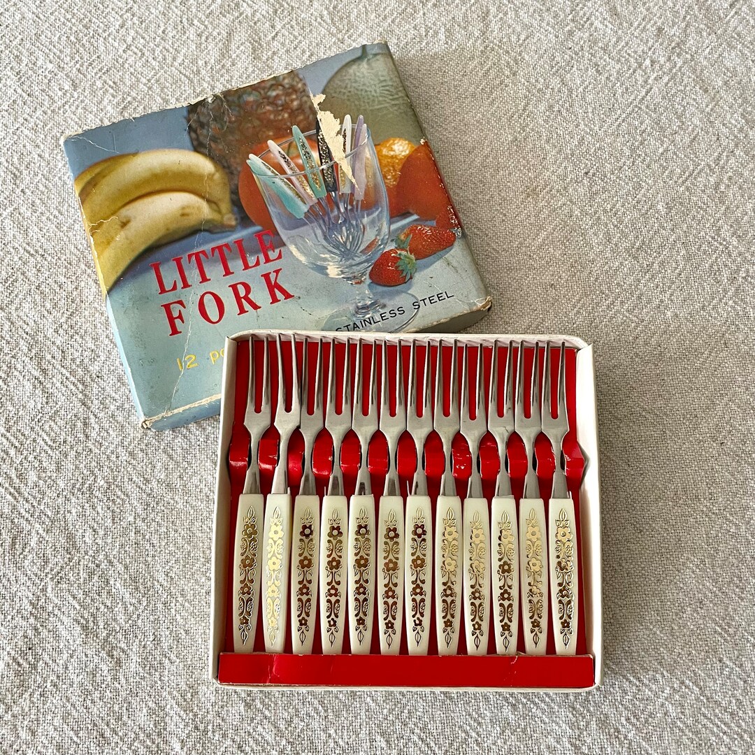 Vintage Set of Appetizer Forks, Charcuterie Forks, Small Stainless ...