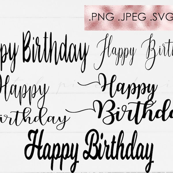 Happy Birthday Script Svg - Etsy