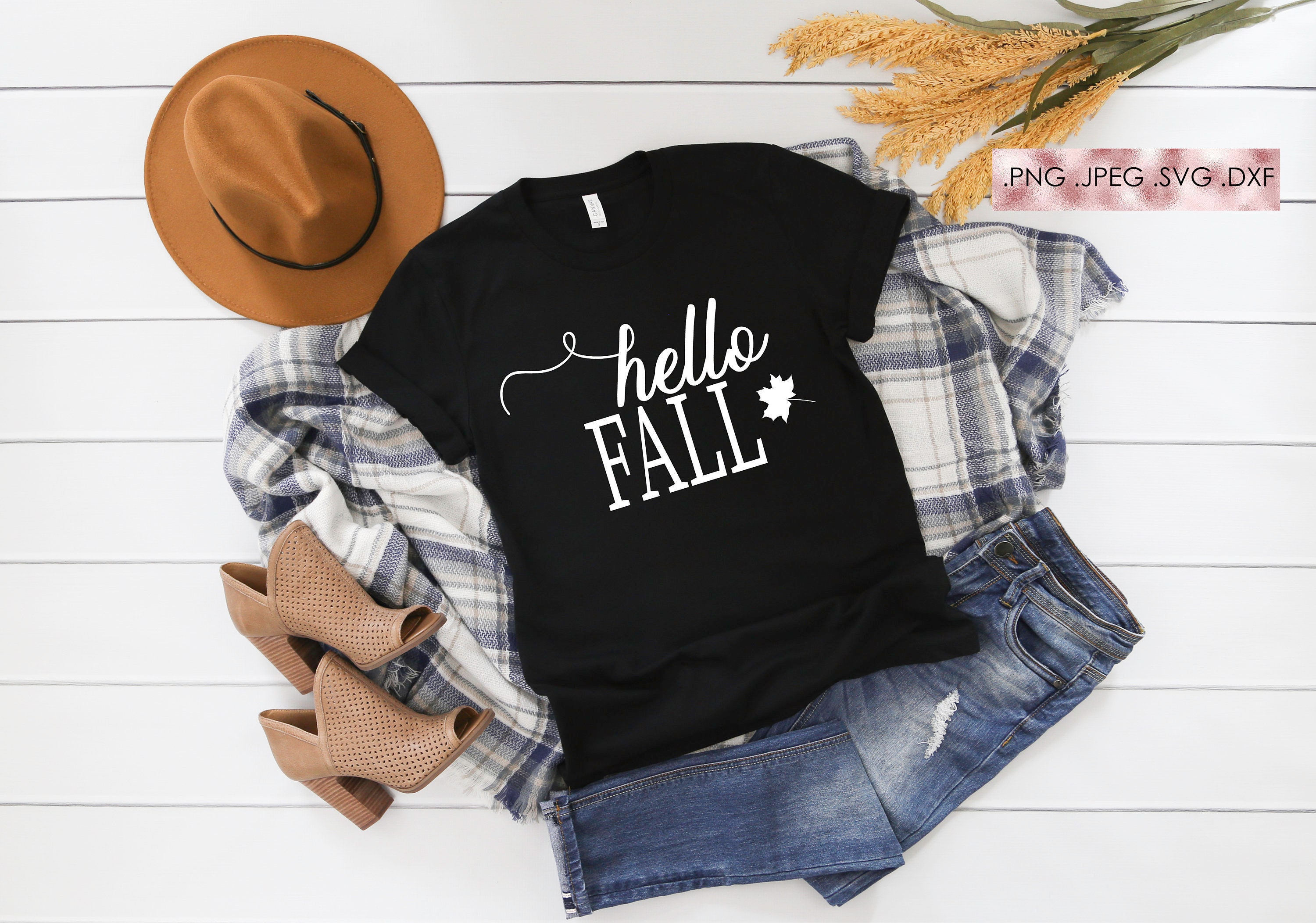 Hello Fall SVG Cut File Fall SVG Cut File for Shirt Design - Etsy