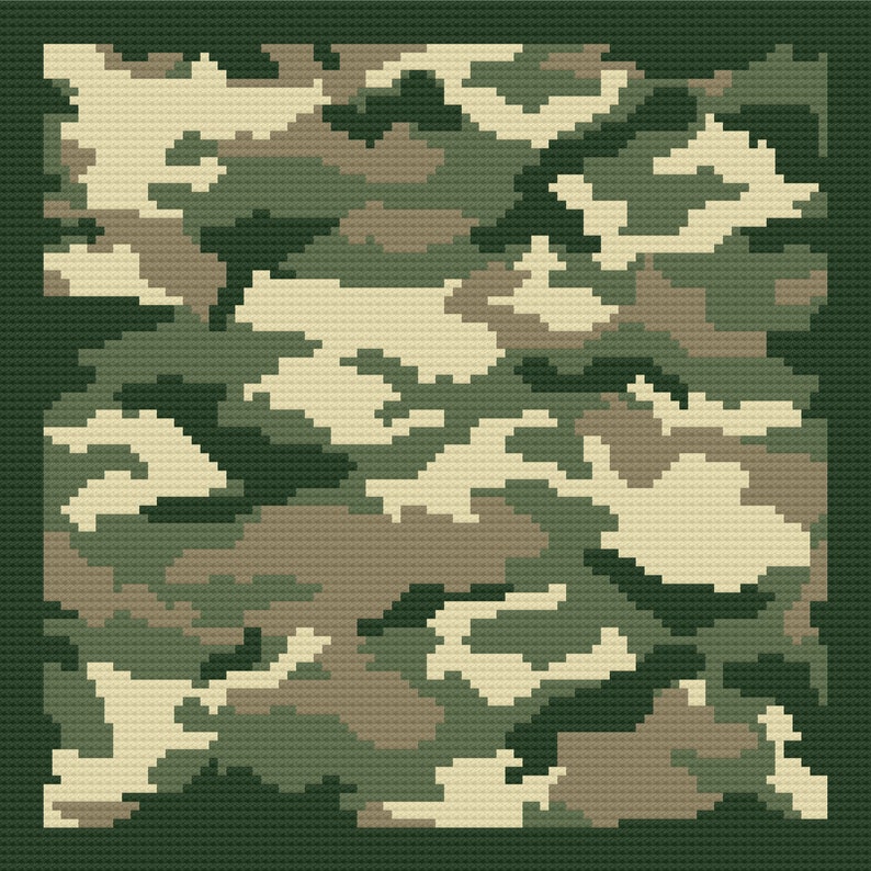 Crochet PDF Pattern Camo Camouflage Graphgan Shades of Green Digital ...