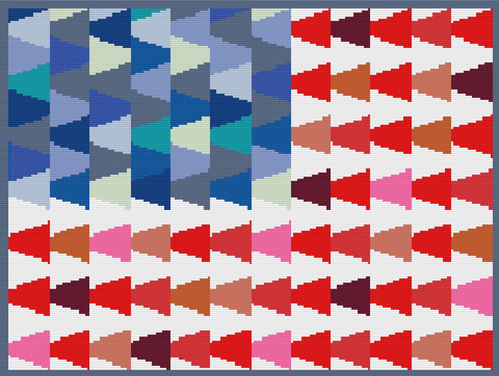 Crochet PDF Pattern Triangles Flag Print Graphgan Digital Download ...