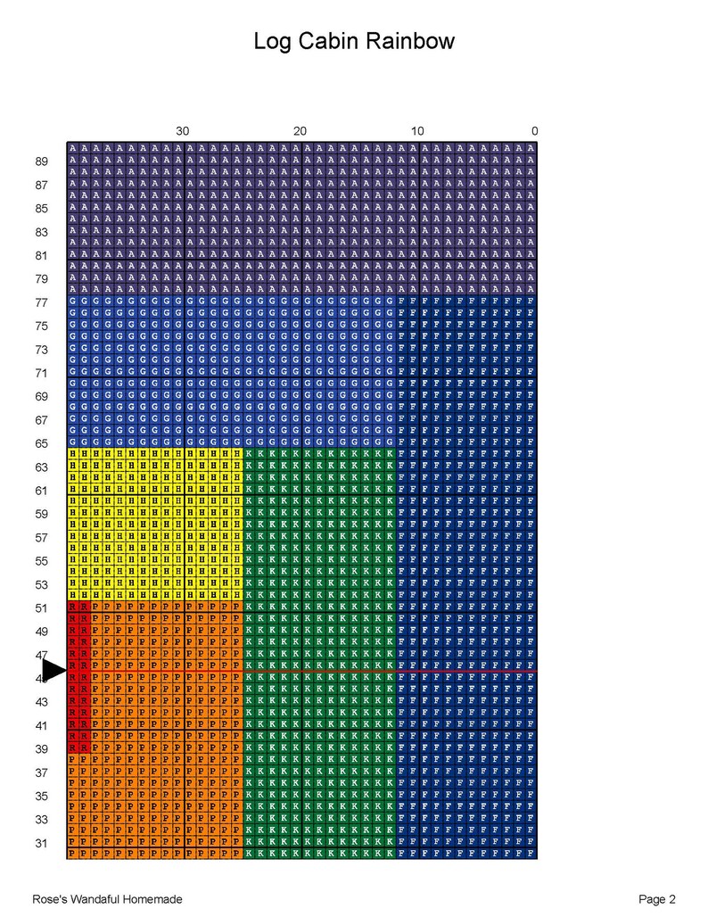 Crochet PDF Pattern Log Cabin Rainbow Graphgan Lavender Royal Blue ...
