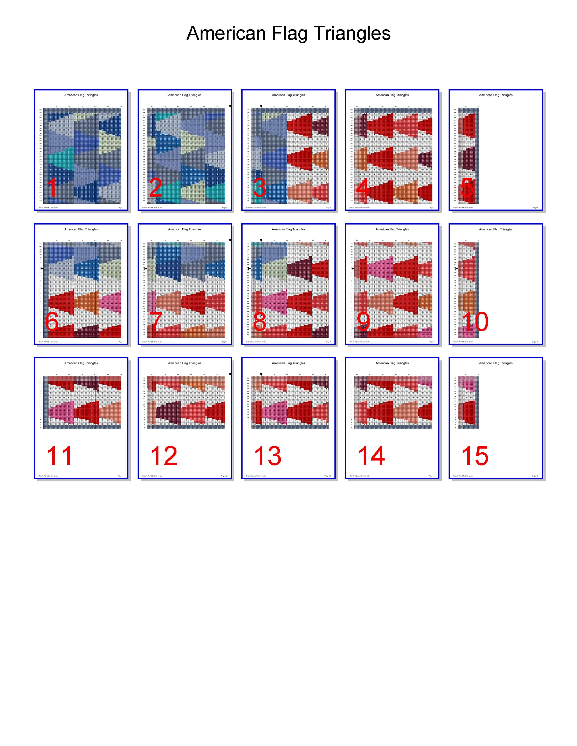 Crochet PDF Pattern Triangles Flag Print Graphgan Digital Download ...