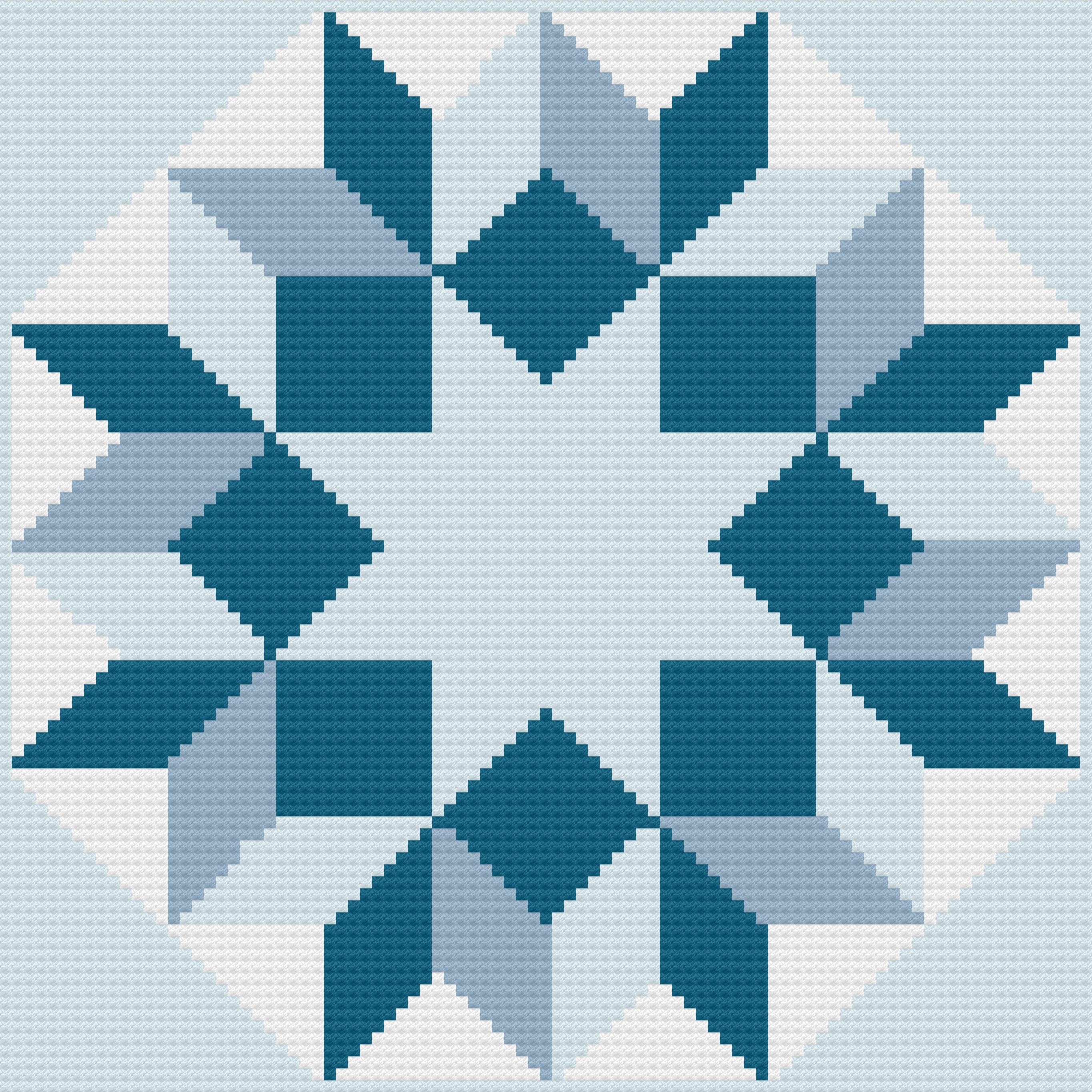Cross Stitch PDF Pattern Blue Star Digital Download Multi-colored Graph ...
