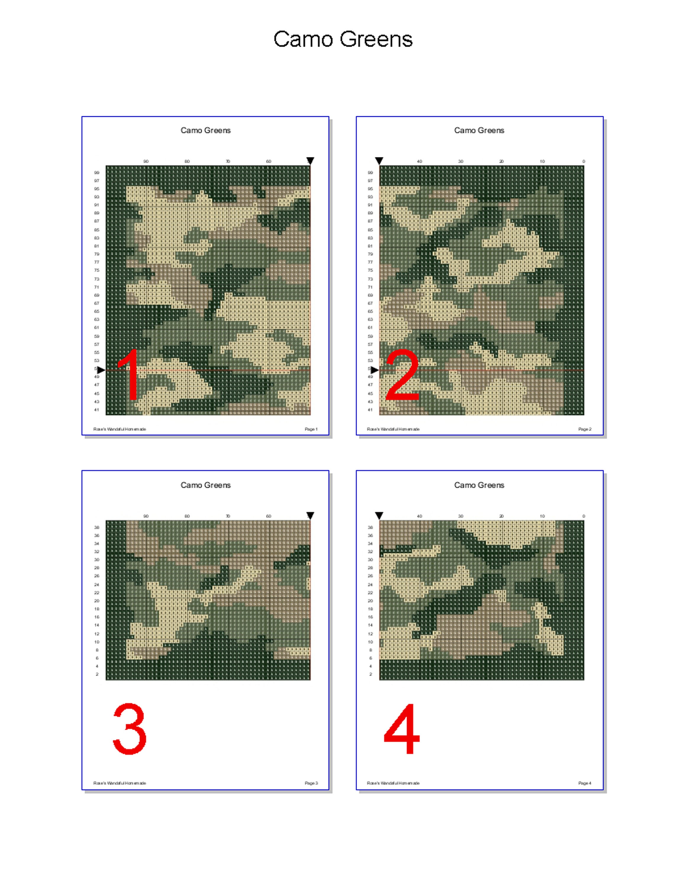 Crochet PDF Pattern Camo Camouflage Graphgan Shades of Green Digital ...