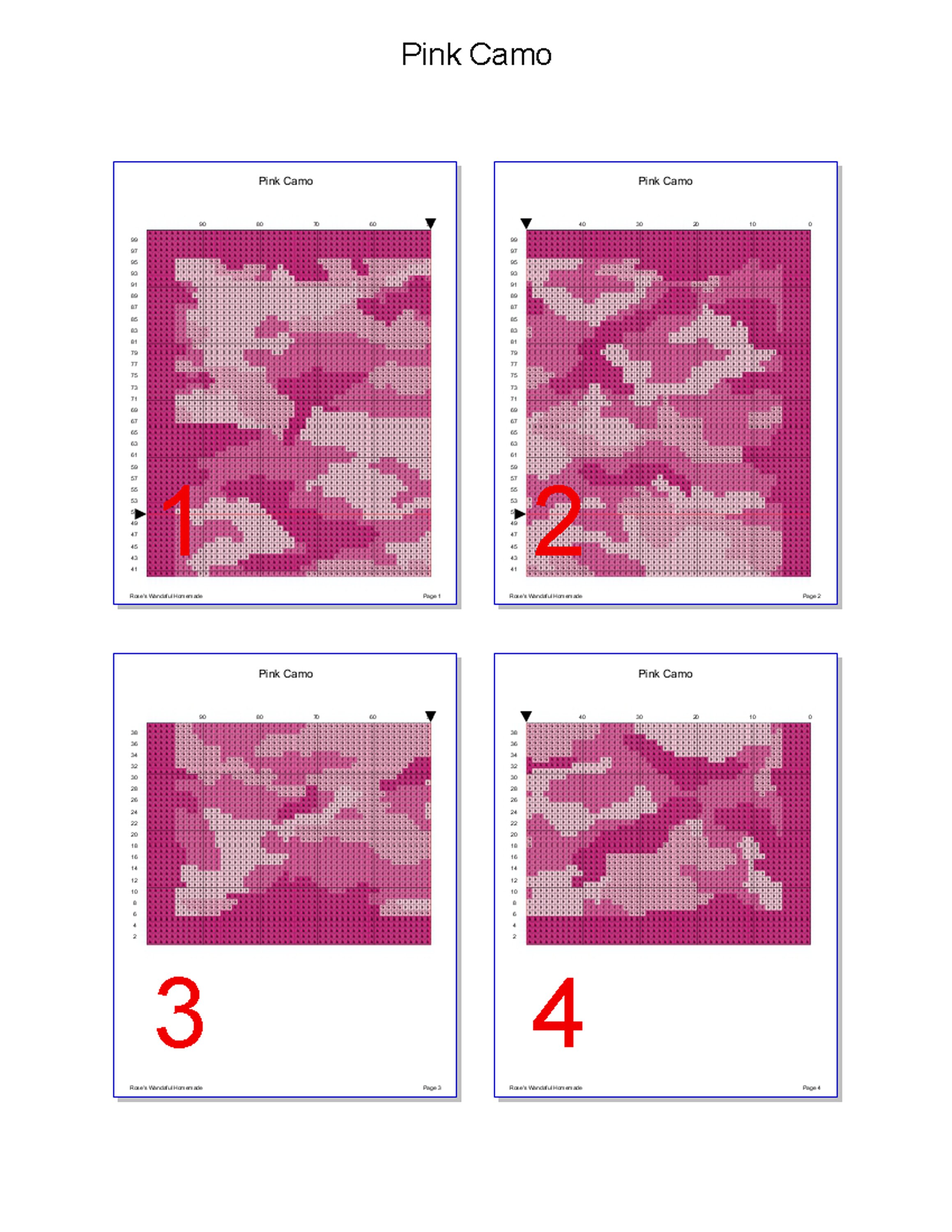 Crochet PDF Pattern Camo Camouflage Graphgan Shades of Pink - Etsy