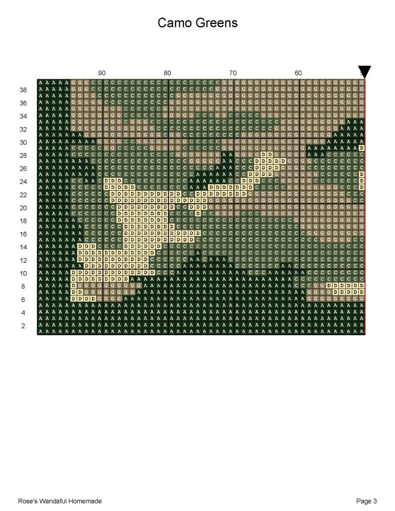 Crochet PDF Pattern Camo Camouflage Graphgan Shades of Green Digital ...
