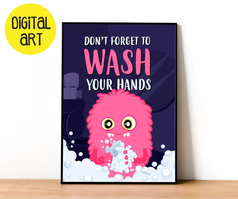 Don't Forget to Wash Your Hands Bathroom Sign Kids | Etsy
