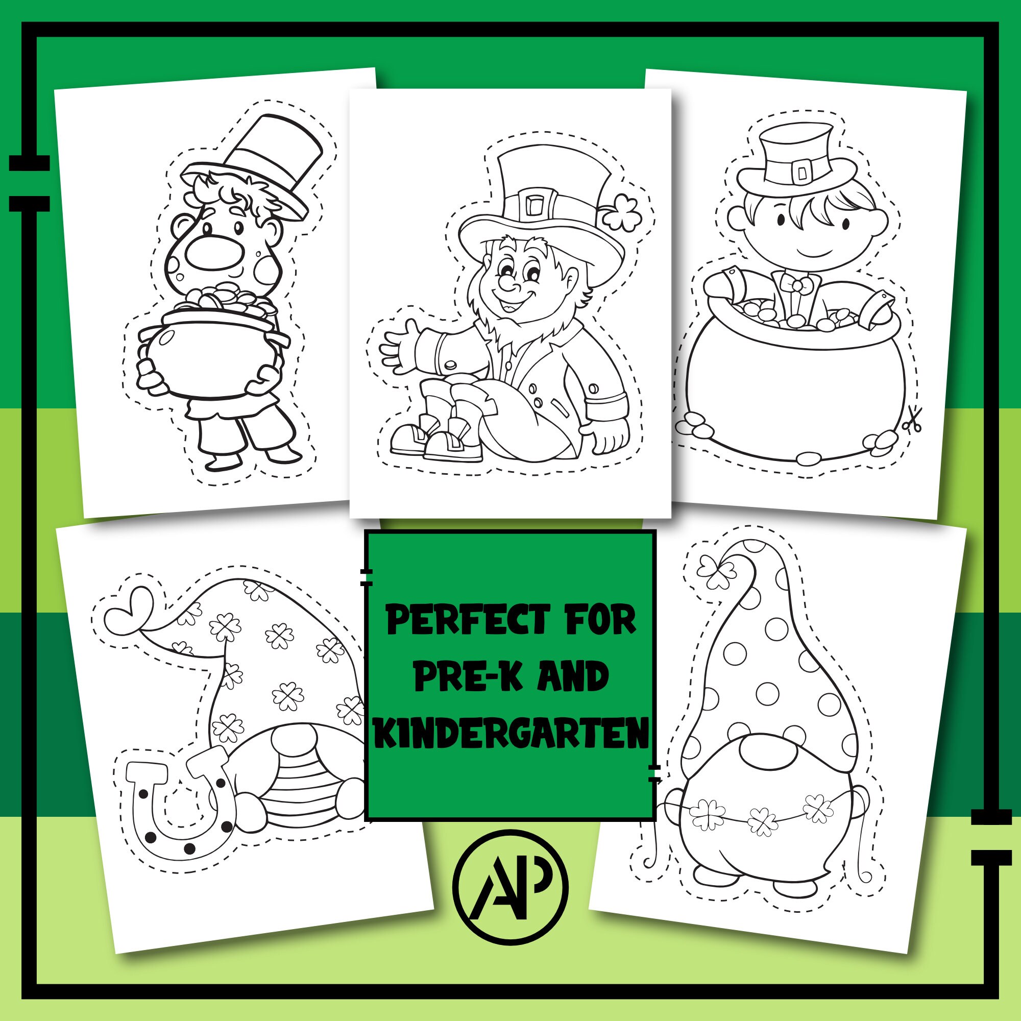 20 Preschool St Patricks Day Coloring Pages & Scissor Skills, Saint ...