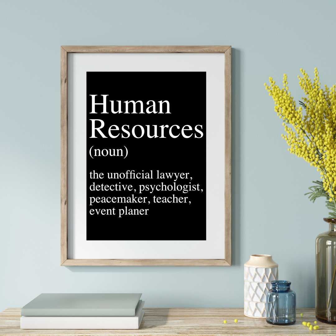 Human Resources Definition Poster, Hr Gift, Hr Wall Decor, Hr Wall Art ...