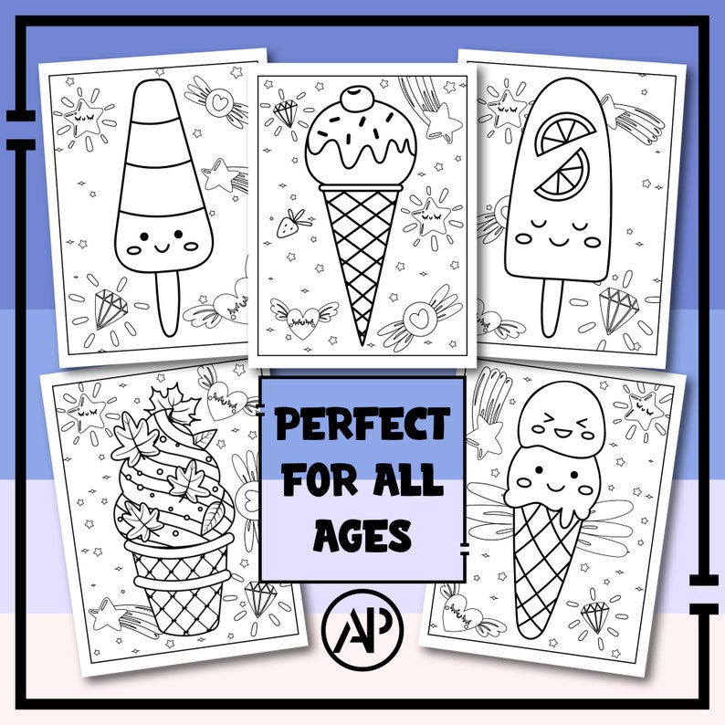 30 Ice Cream Coloring Pages for Kids, Ice Cream Printable Coloring ...