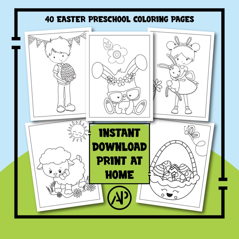 40 Easter Preschool Coloring Pages for Kids, Spring Printable Coloring ...