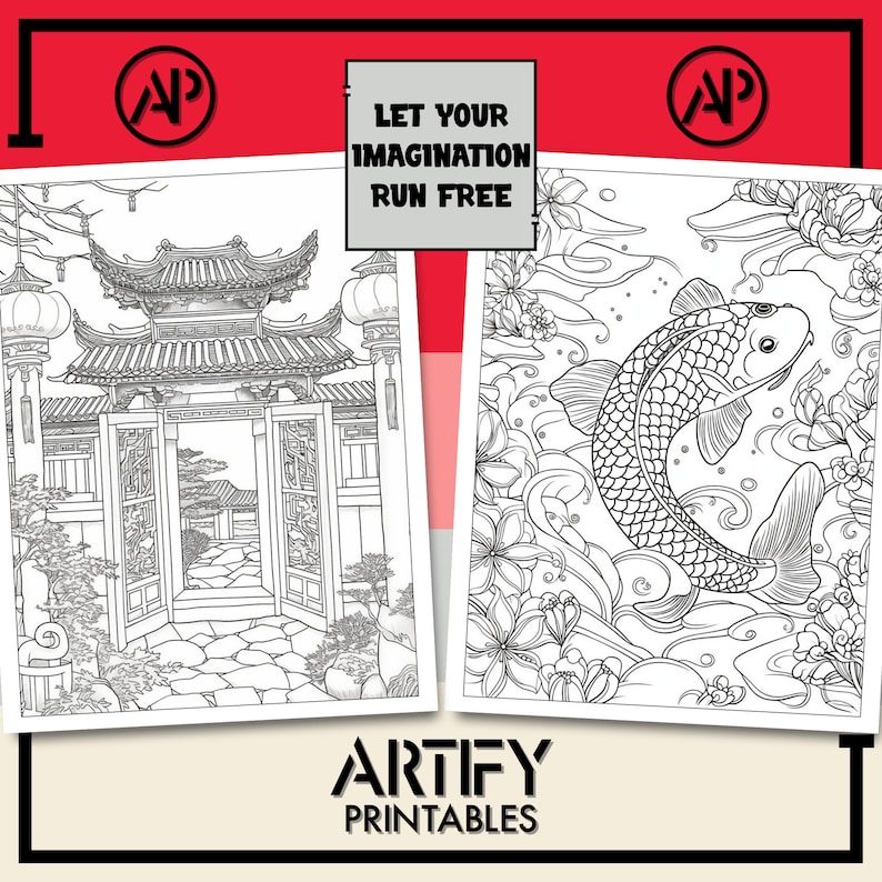 20 Japanese Style Coloring Pages for Adults and Kids, Japan Coloring ...