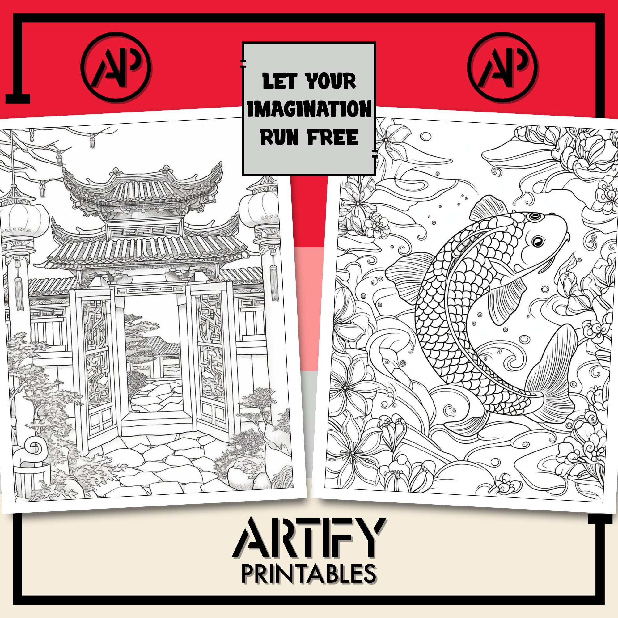 20 Japanese Style Coloring Pages for Adults and Kids, Japan Coloring ...