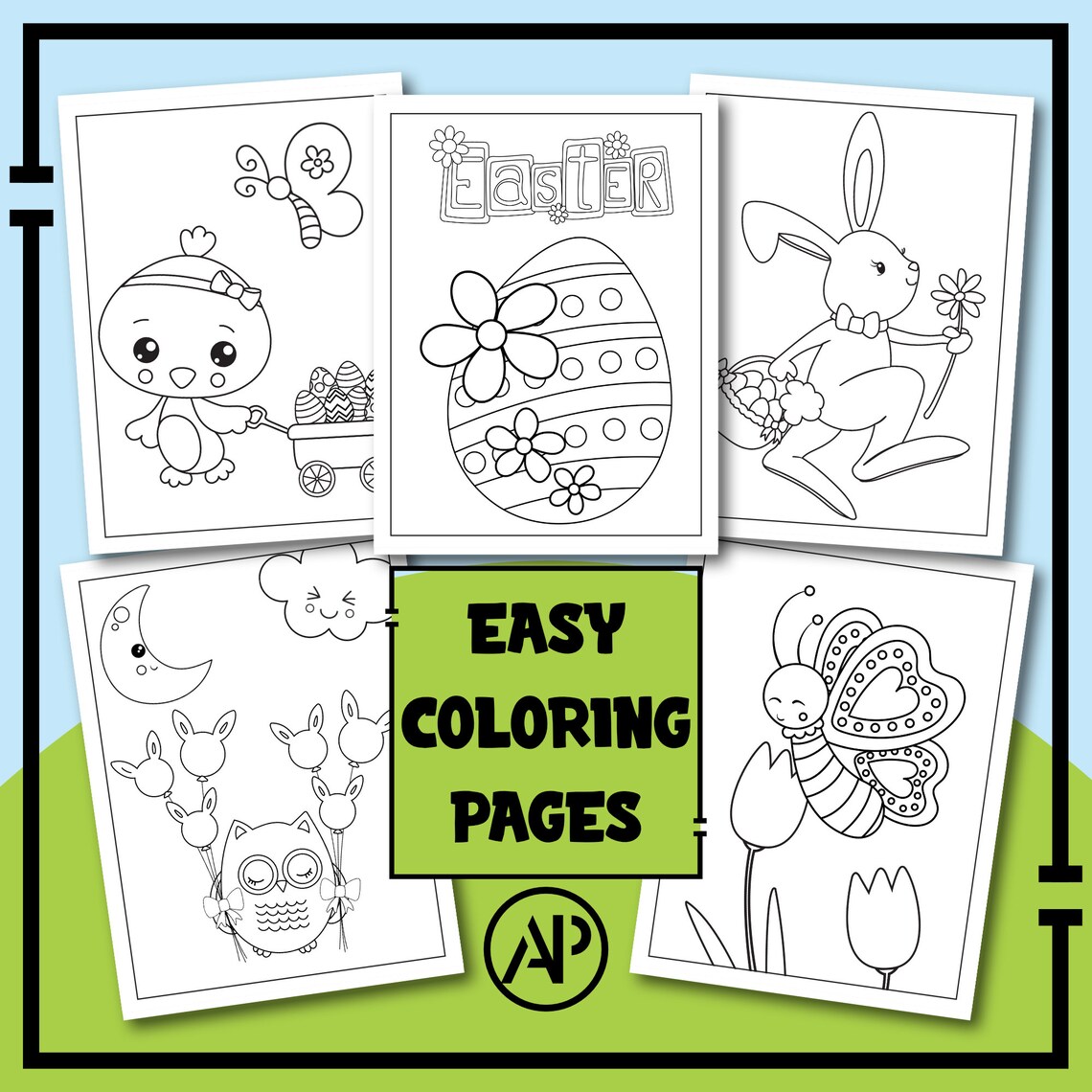 40 Easter Preschool Coloring Pages for Kids, Spring Printable Coloring ...