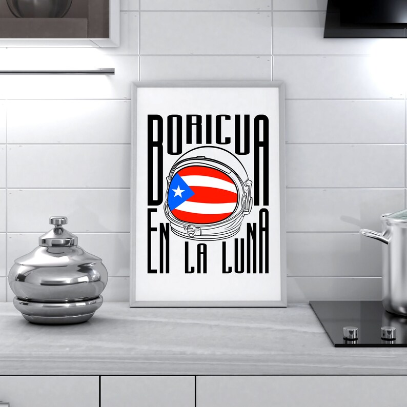 Boricua En La Luna Puerto Rico Wall Art, Puerto Rican Art, Puerto Rico ...