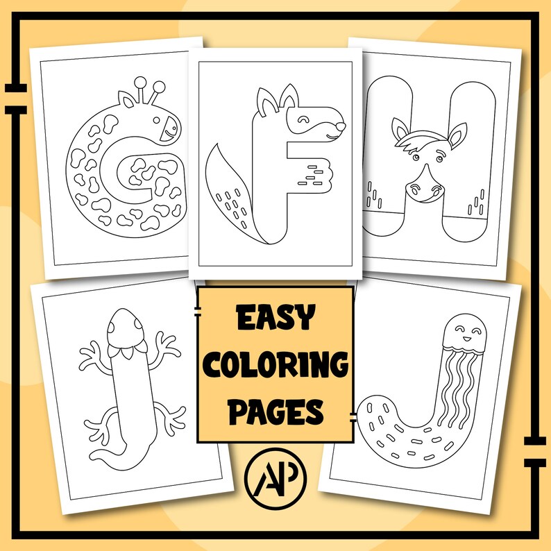 Animal Alphabet Coloring Pages, Printable Coloring Page, Homeschool ...