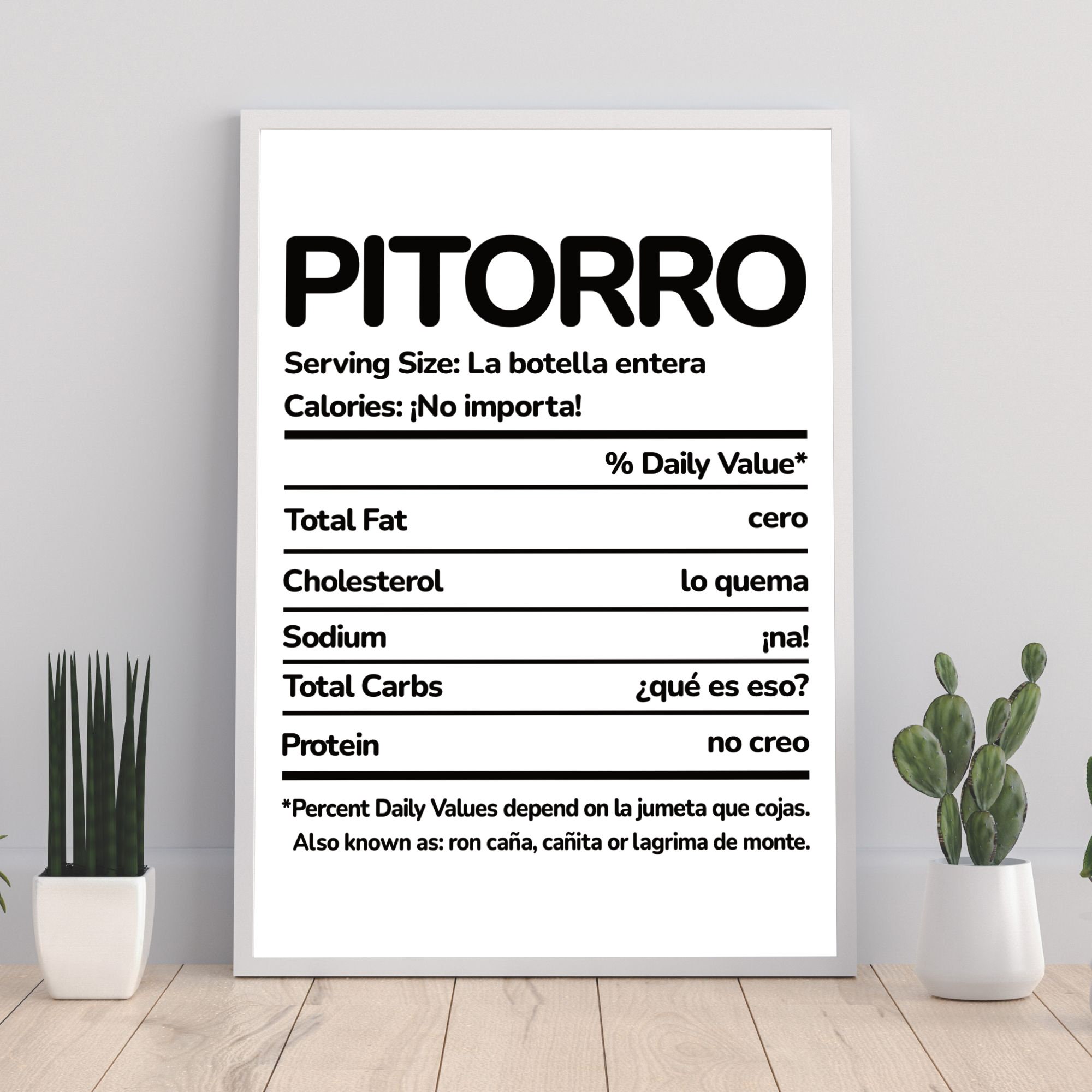 Pitorro Funny Facts Puerto Rico Wall Art, Puerto Rican Art, Puerto Rico ...