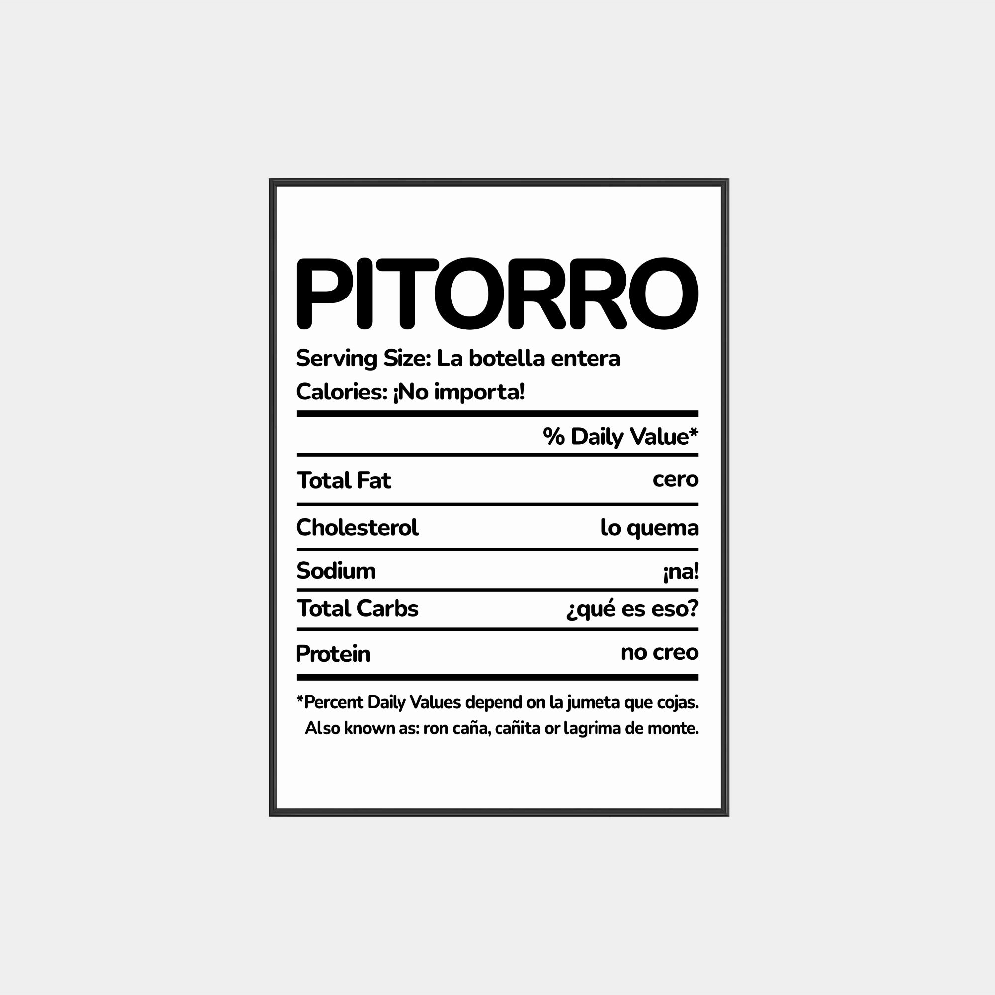 Pitorro Funny Facts Puerto Rico Wall Art, Puerto Rican Art, Puerto Rico ...