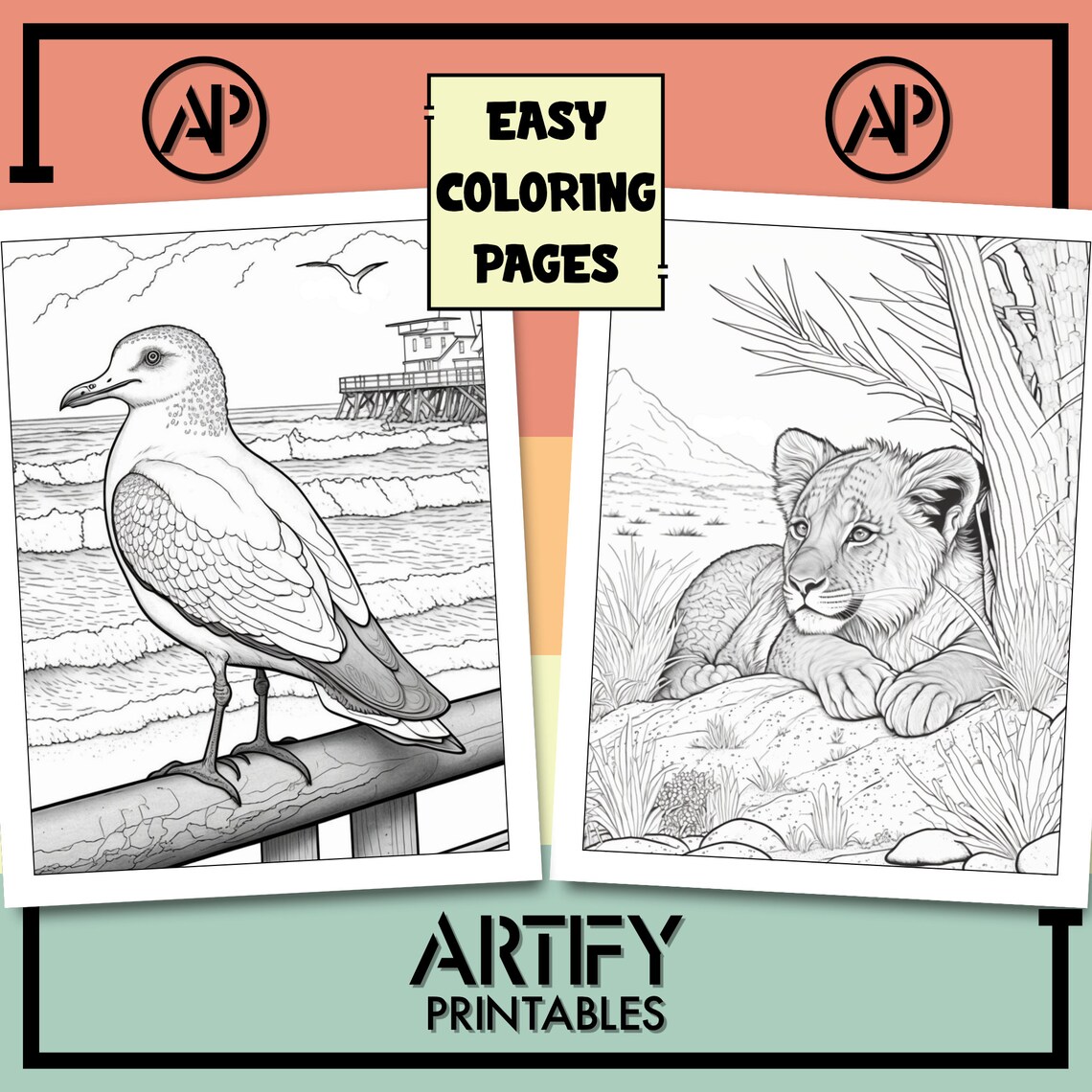 20 Printable Summer Animal Coloring Pages for Kids and Adults, Animals ...