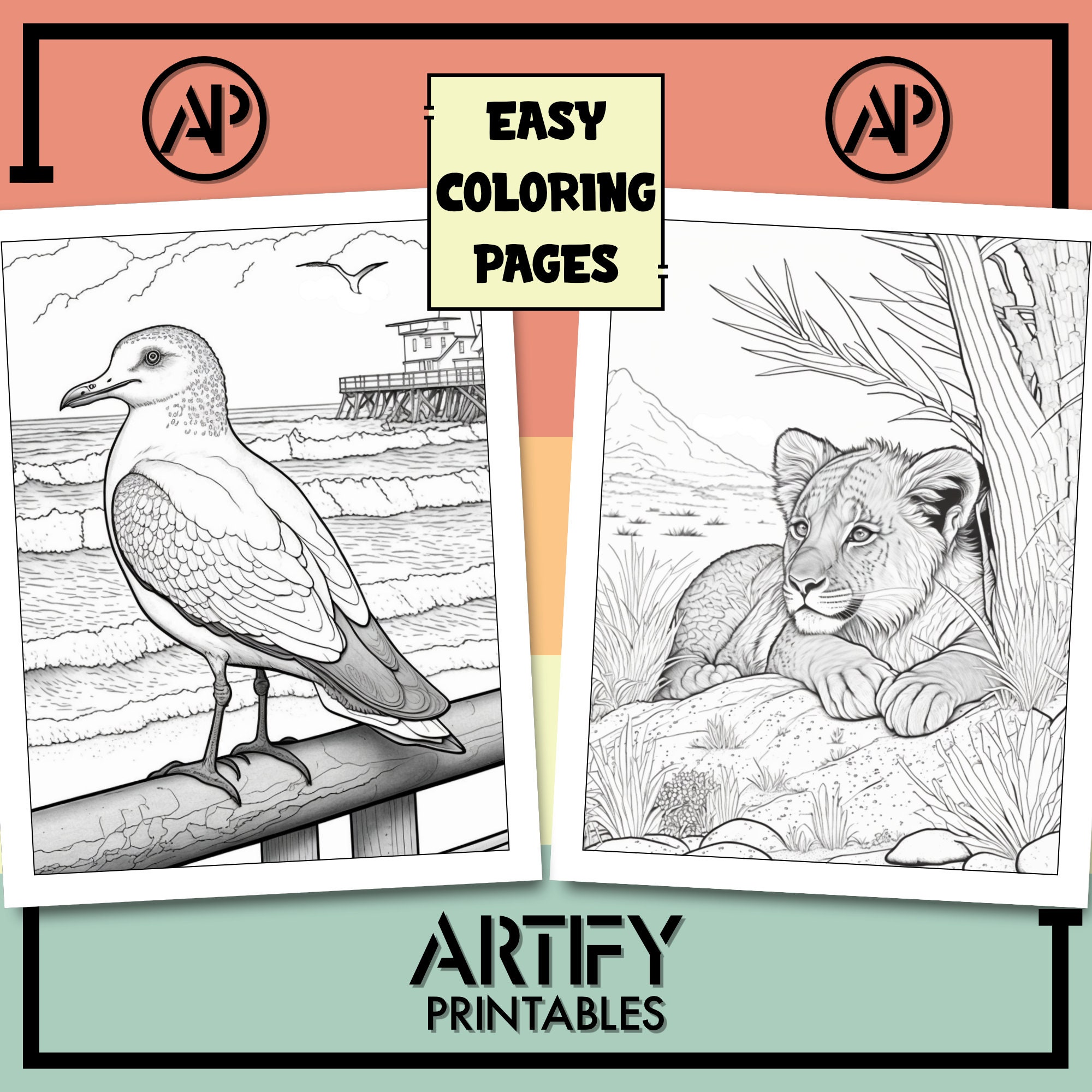 20 Printable Summer Animal Coloring Pages for Kids and Adults, Animals ...