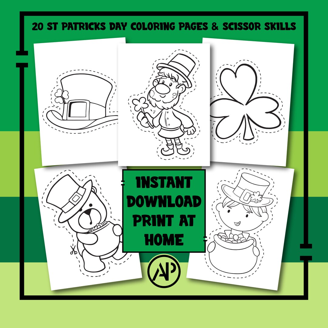 20 Preschool St Patricks Day Coloring Pages & Scissor Skills, Saint ...