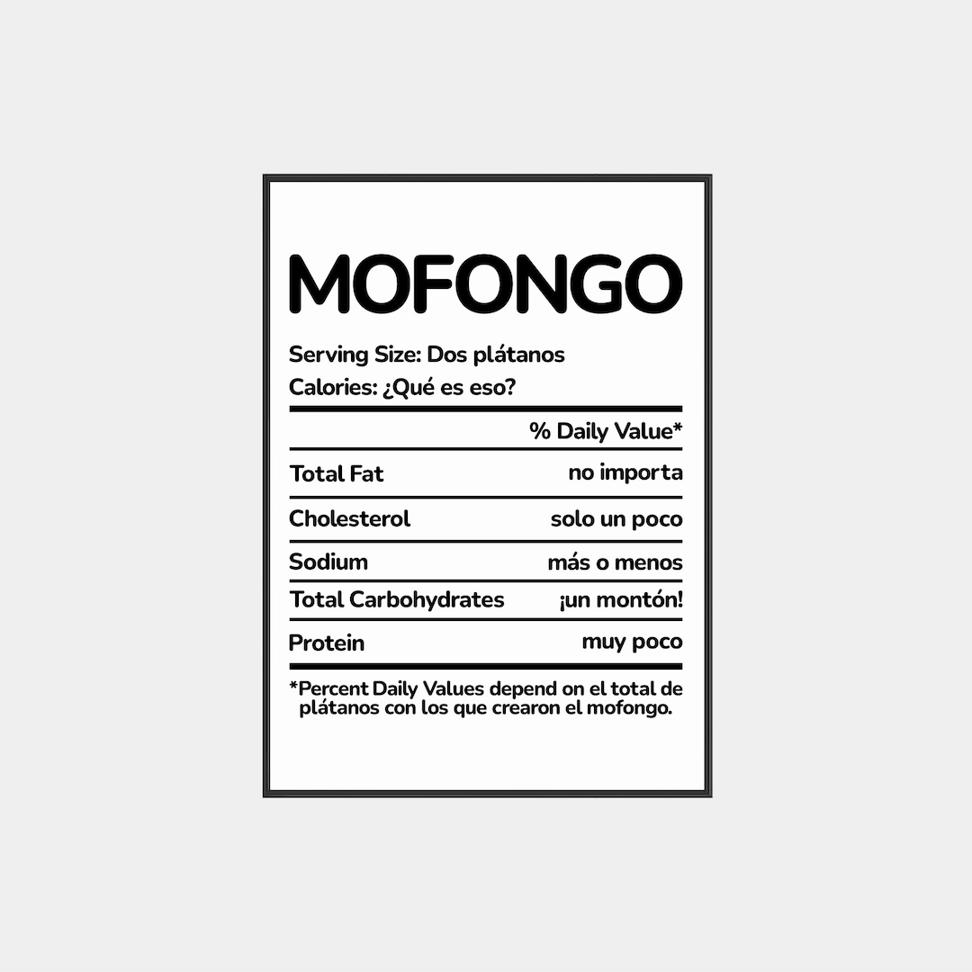 Mofongo Funny Facts, Puerto Rico Wall Art, Puerto Rican Art, Puerto ...