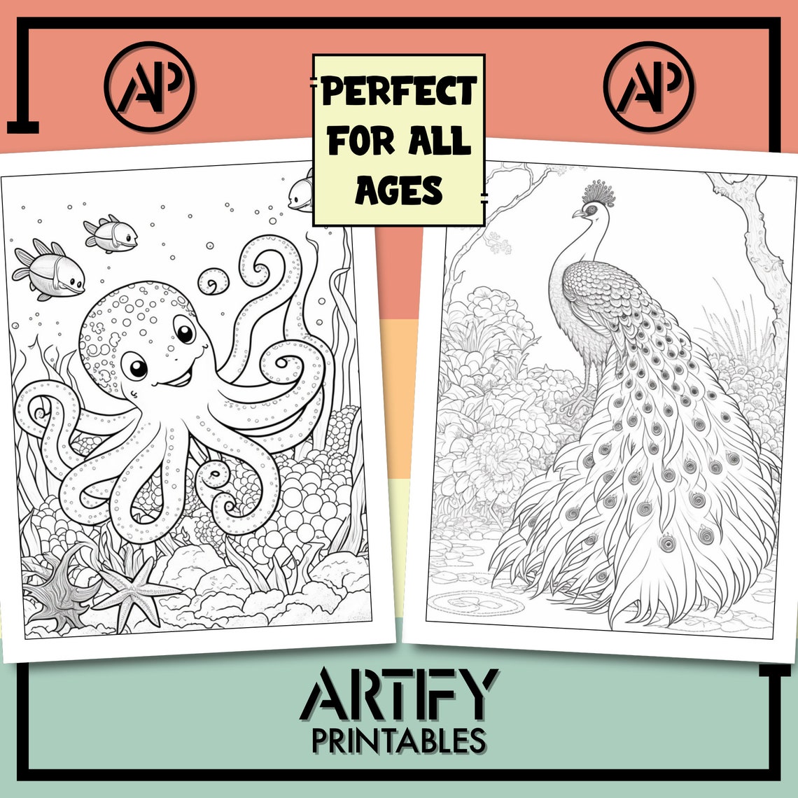 20 Printable Summer Animal Coloring Pages for Kids and Adults, Animals ...