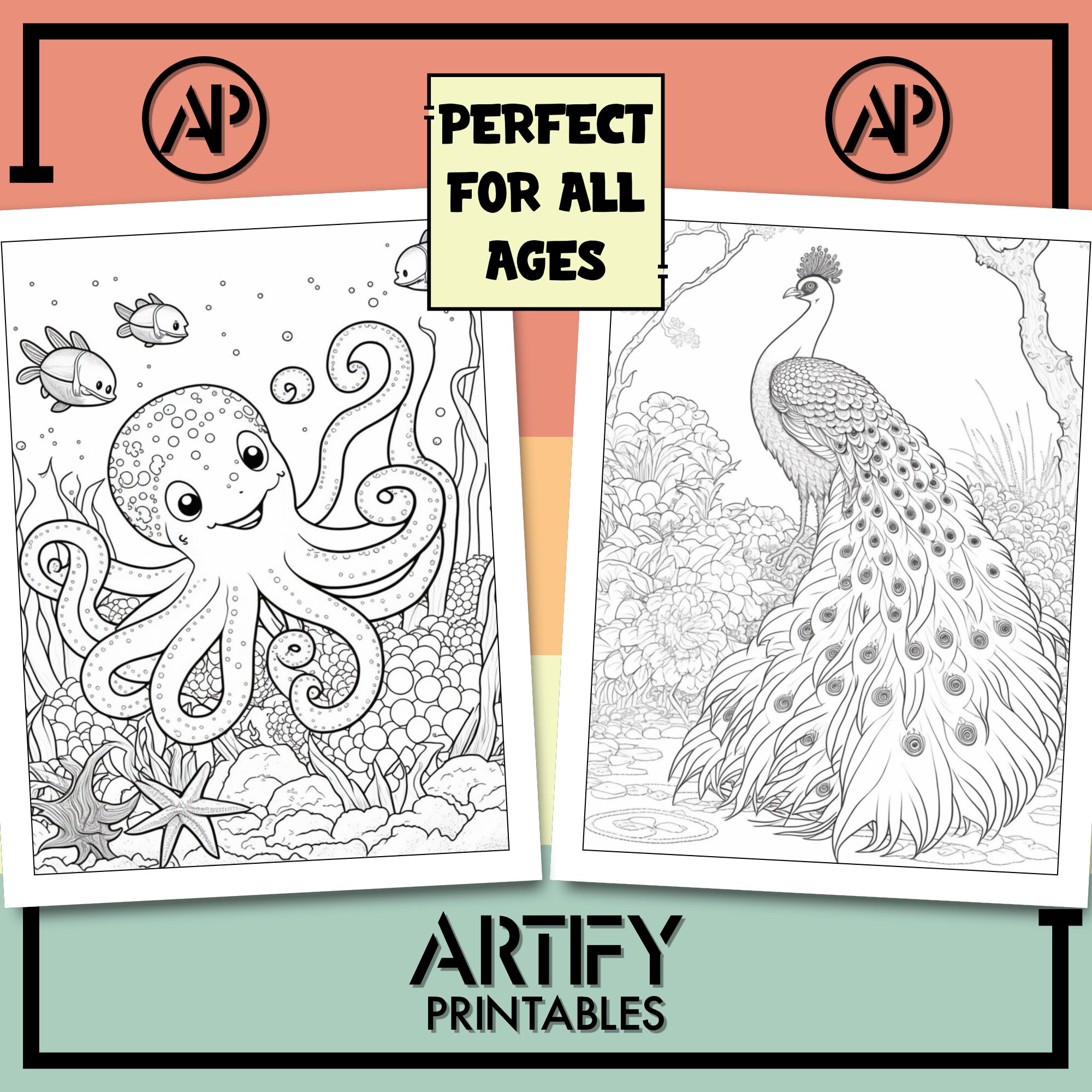 20 Printable Summer Animal Coloring Pages for Kids and Adults, Animals ...
