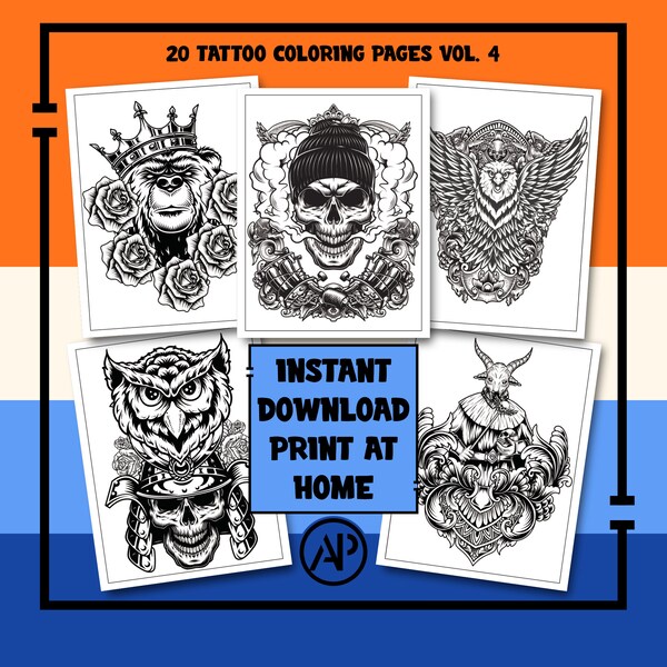 Tattoo Coloring Book - Etsy