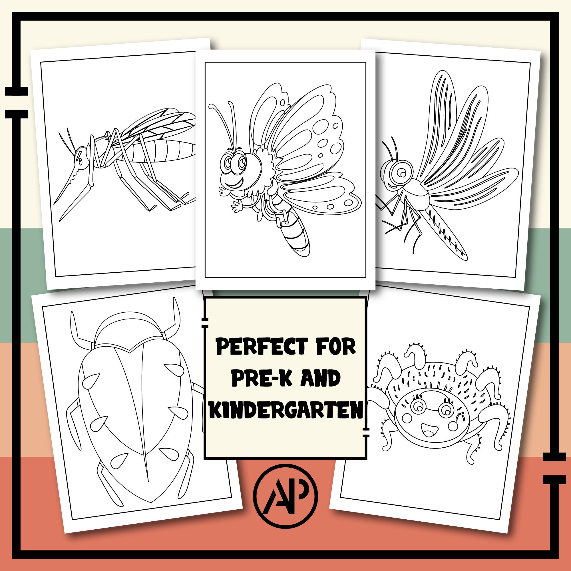 30 Bug Coloring Pages for Toddlers, Insect Printable Coloring Page ...