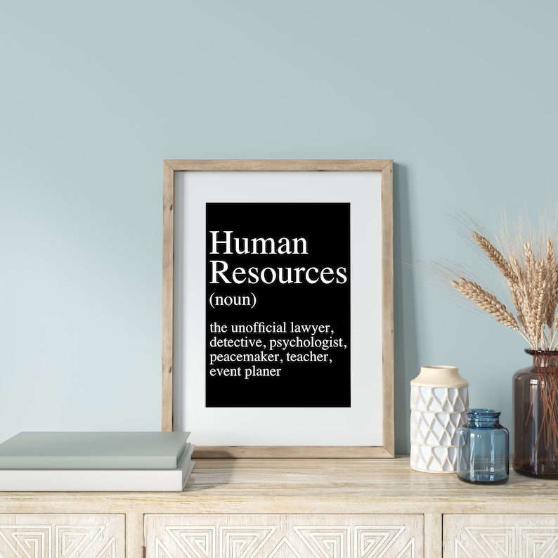 Human Resources Definition Poster, Hr Gift, Hr Wall Decor, Hr Wall Art ...