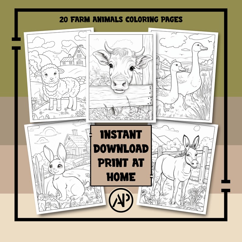 20 páginas para colorear de animales de granja para niños y adultos ...