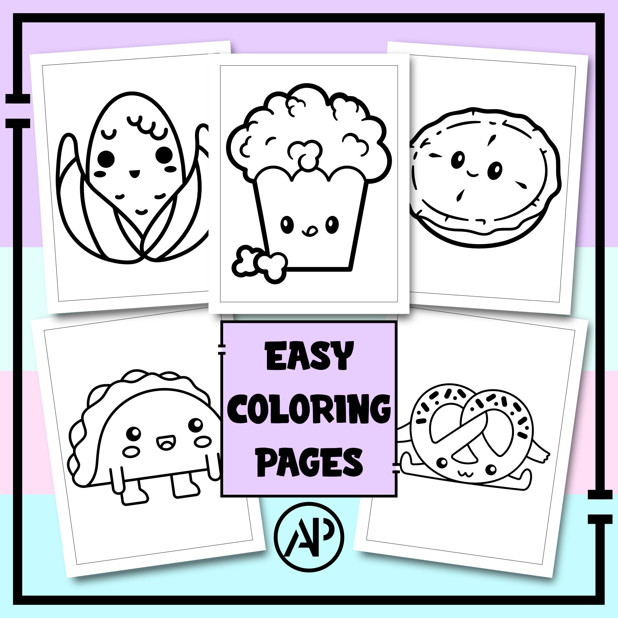 50 Kawaii Food Coloring Pages for Kids and Adults, Kawaii Coloring ...