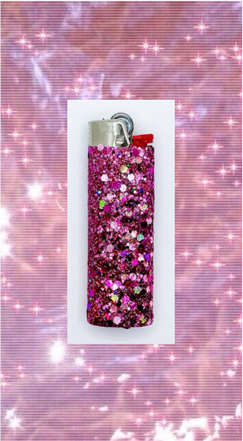 Glitter Lighter - Bright Pink Sparkle - Etsy